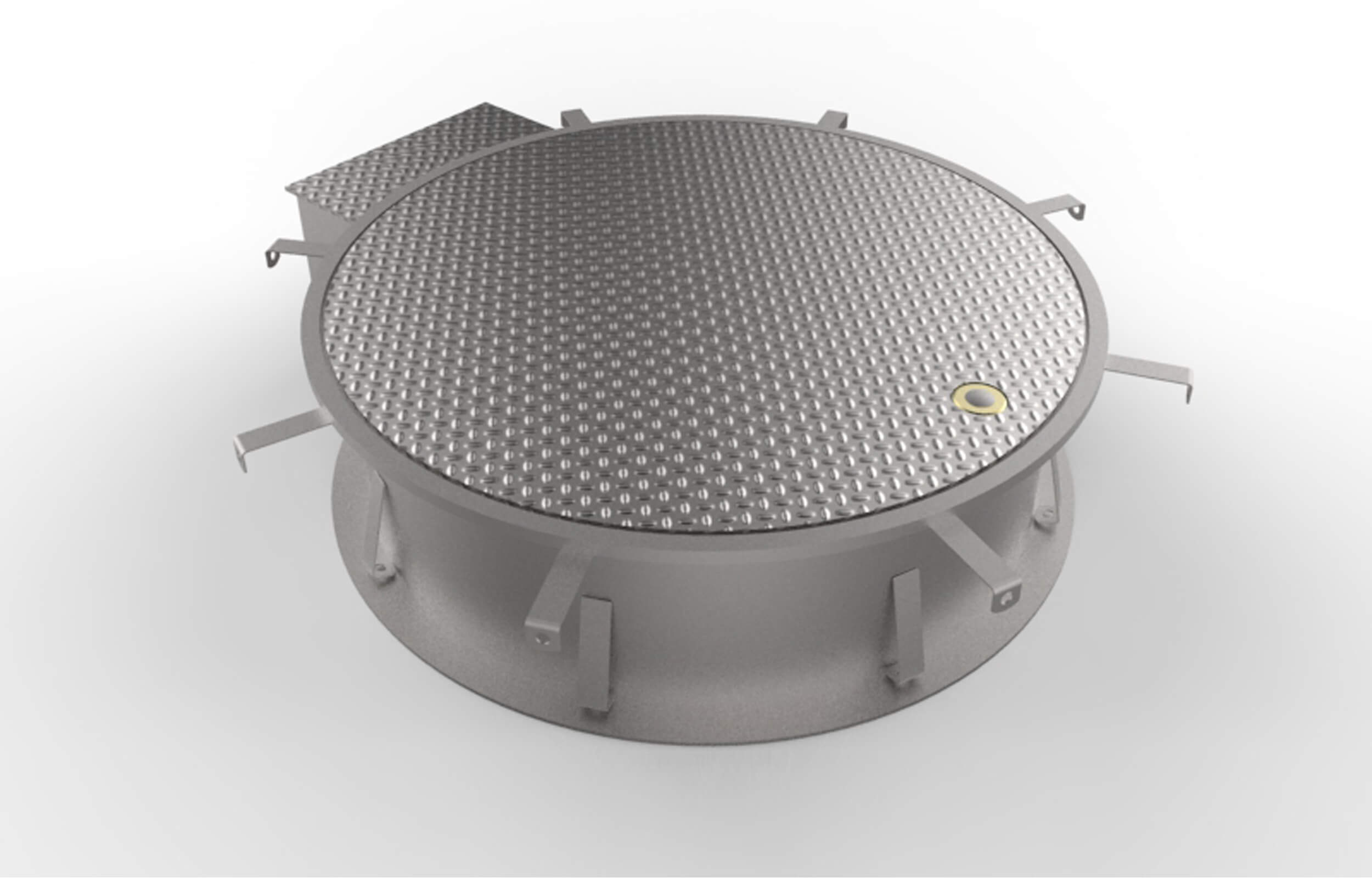 Attack-proof and weatherproof manhole cover SD7.R, for flush fitting ...