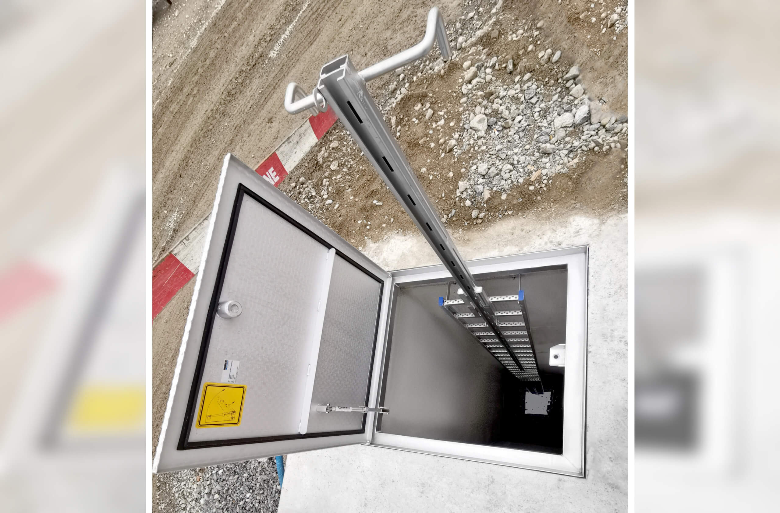 Safety access ladder with safety guard rail SiS2 | HUBER Technology